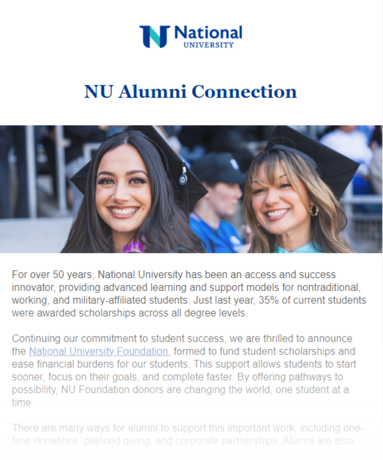 National University Alumni Association - Alumni Connection Newsletter