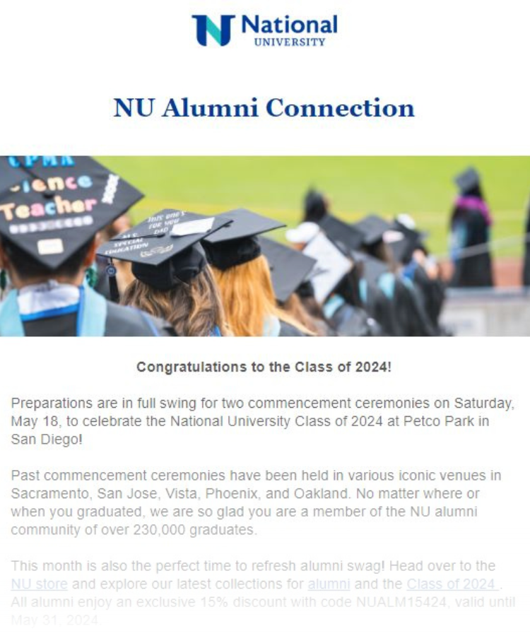 National University Alumni Association - Alumni Connection Newsletter